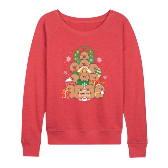 CapyFun - Capybara Christmas Tree - Women's French Terry Long Sleeve ...