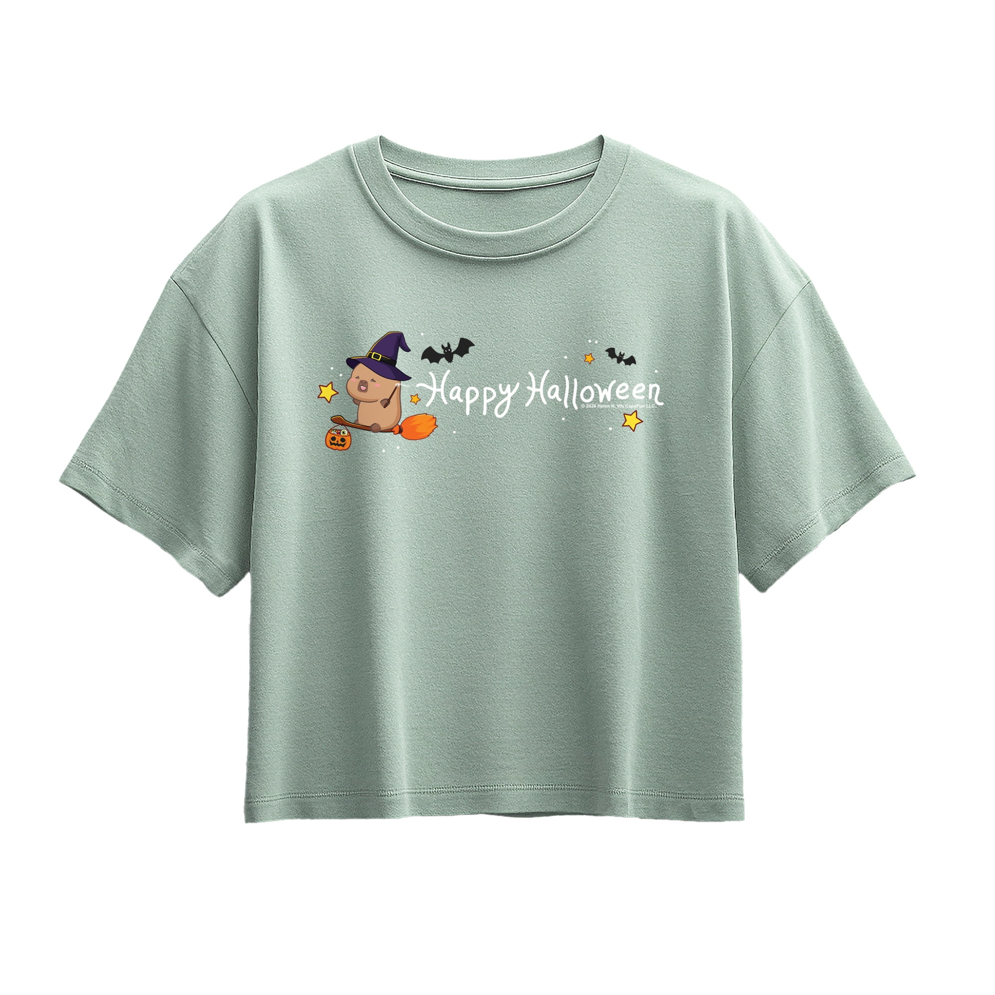 CapyFun - Capybara Happy Halloween - Youth Girls Boxy T-Shirt - Walmart.com