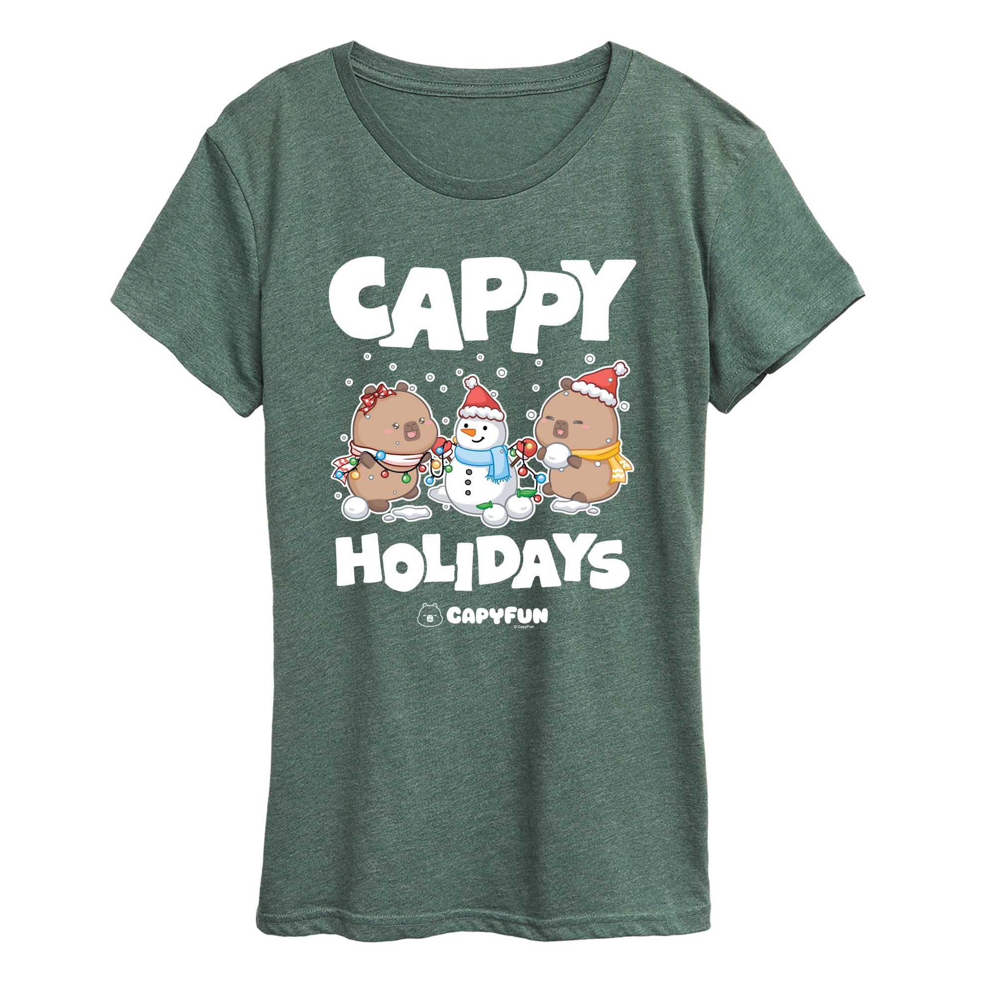 CapyFun - Capybara Holidays - Women's Short Sleeve Graphic T-Shirt ...