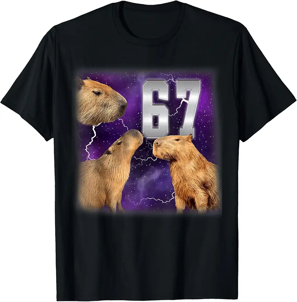 Capybara 67 Lightning Galaxy Animal Unisex Short Sleeve T-Shirt ...