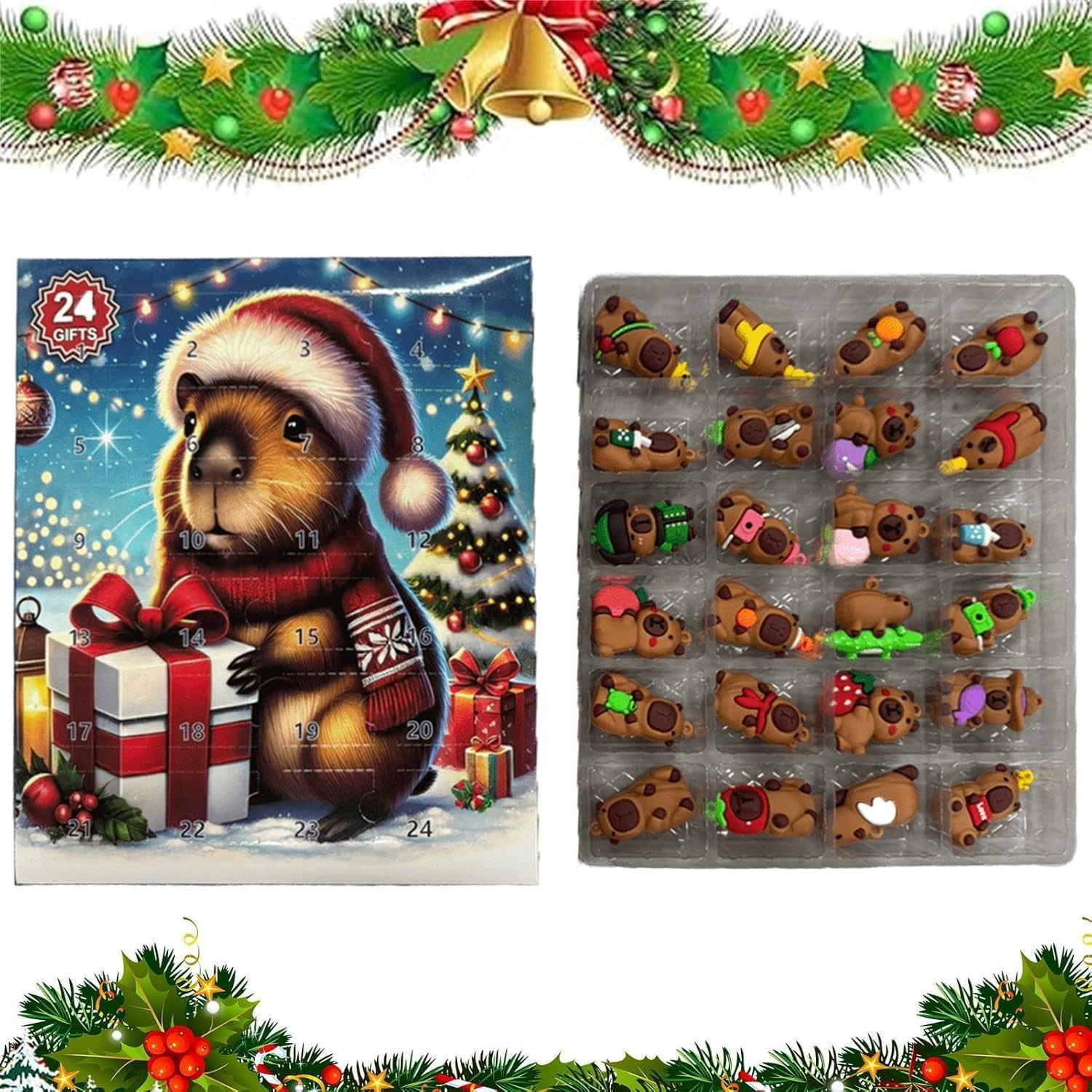 Capybara Advent Calendar 2025, 24 Days Christmas Advent Countdown Calendar With 24 Pcs Capybara ...