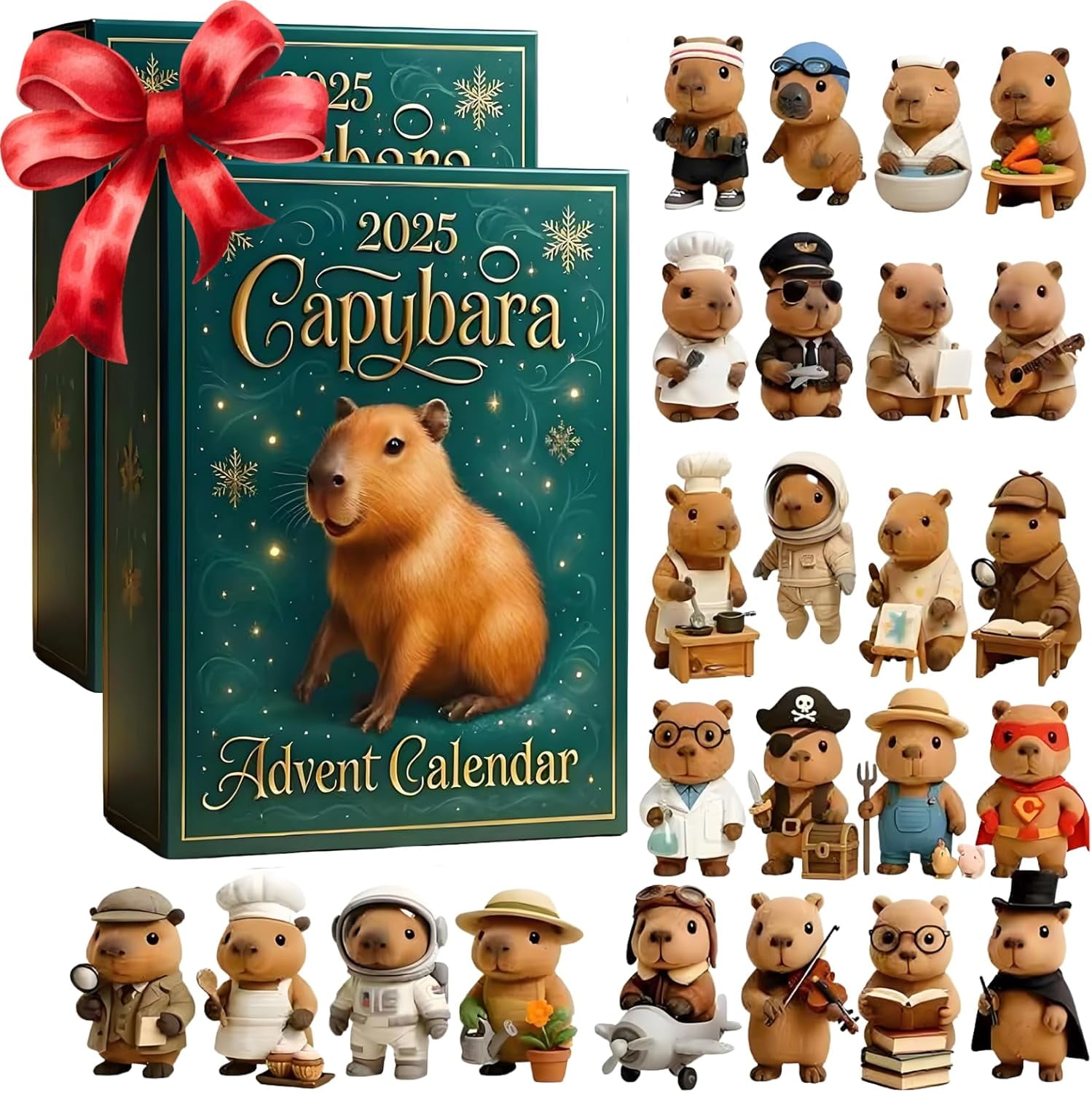 Capybara Advent Calendar 2025, 24 Days Christmas Advent Countdown Calendar With 2D Capybara ...