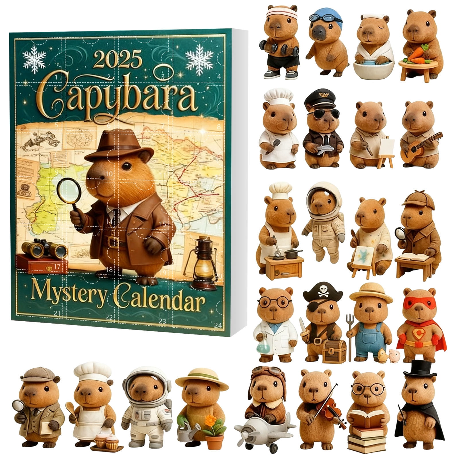 Capybara Advent Calendars 2025, 24 Day Capybara Ornaments Christmas ...