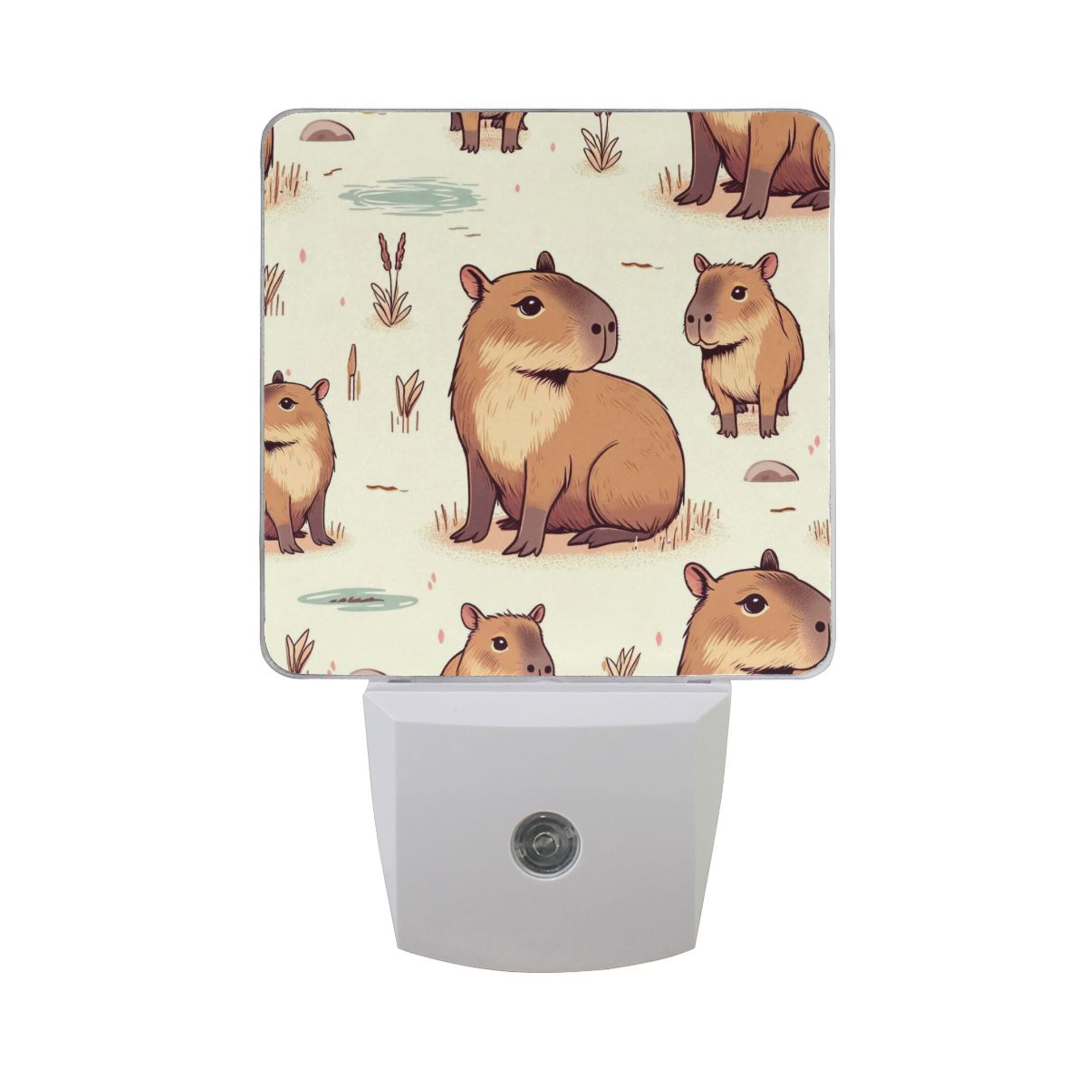 Capybara Animal and Plant Night Light 2 Pack LED Nightlight Plug into ...