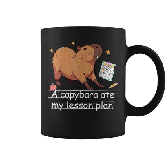 Capybara Ate My Lesson Plan Teacher Kindergarten PreK Coffee Mugs ...