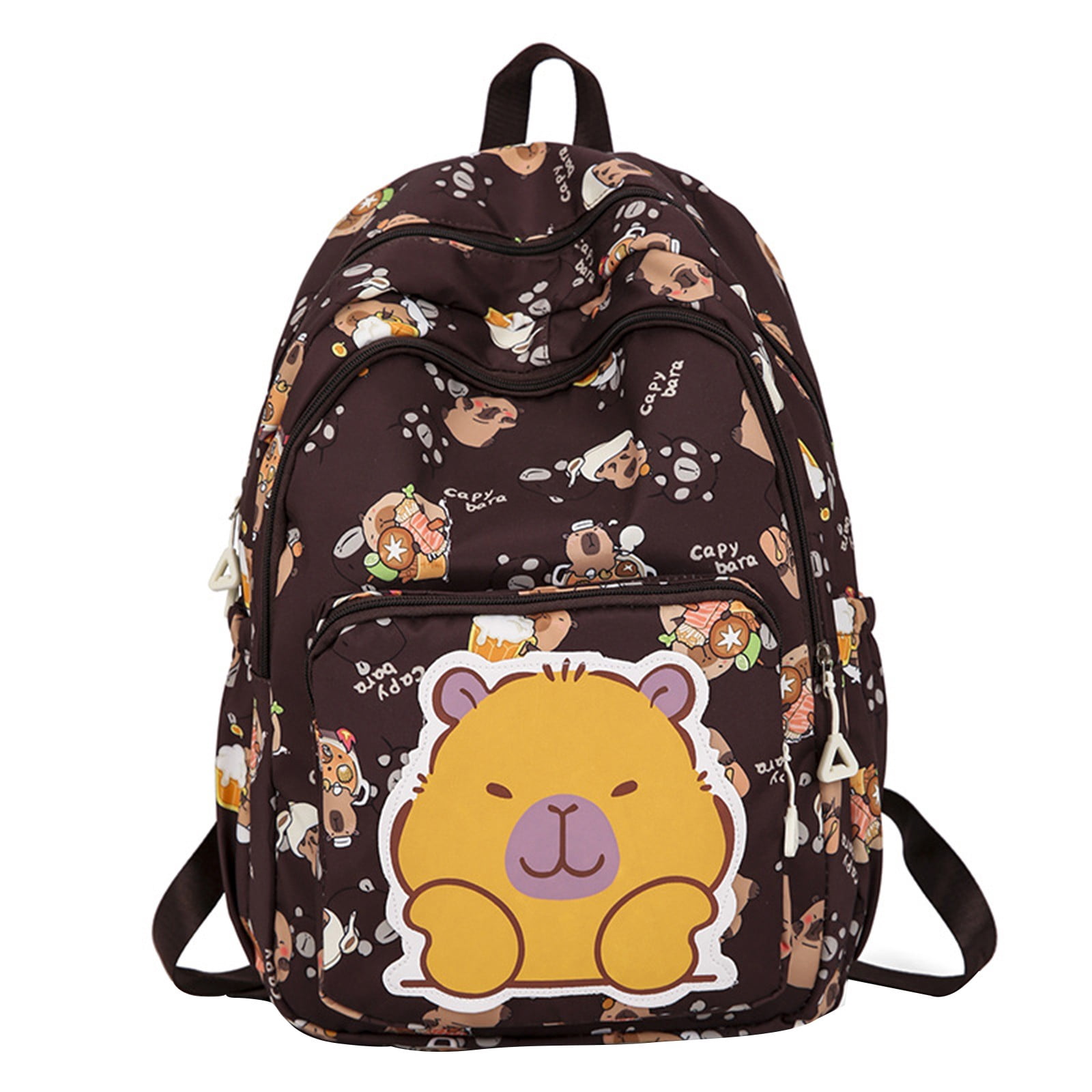 Capybara Backpack – 16.54" Kawaii Capybara Nylon Daypack, Cute Capybara ...