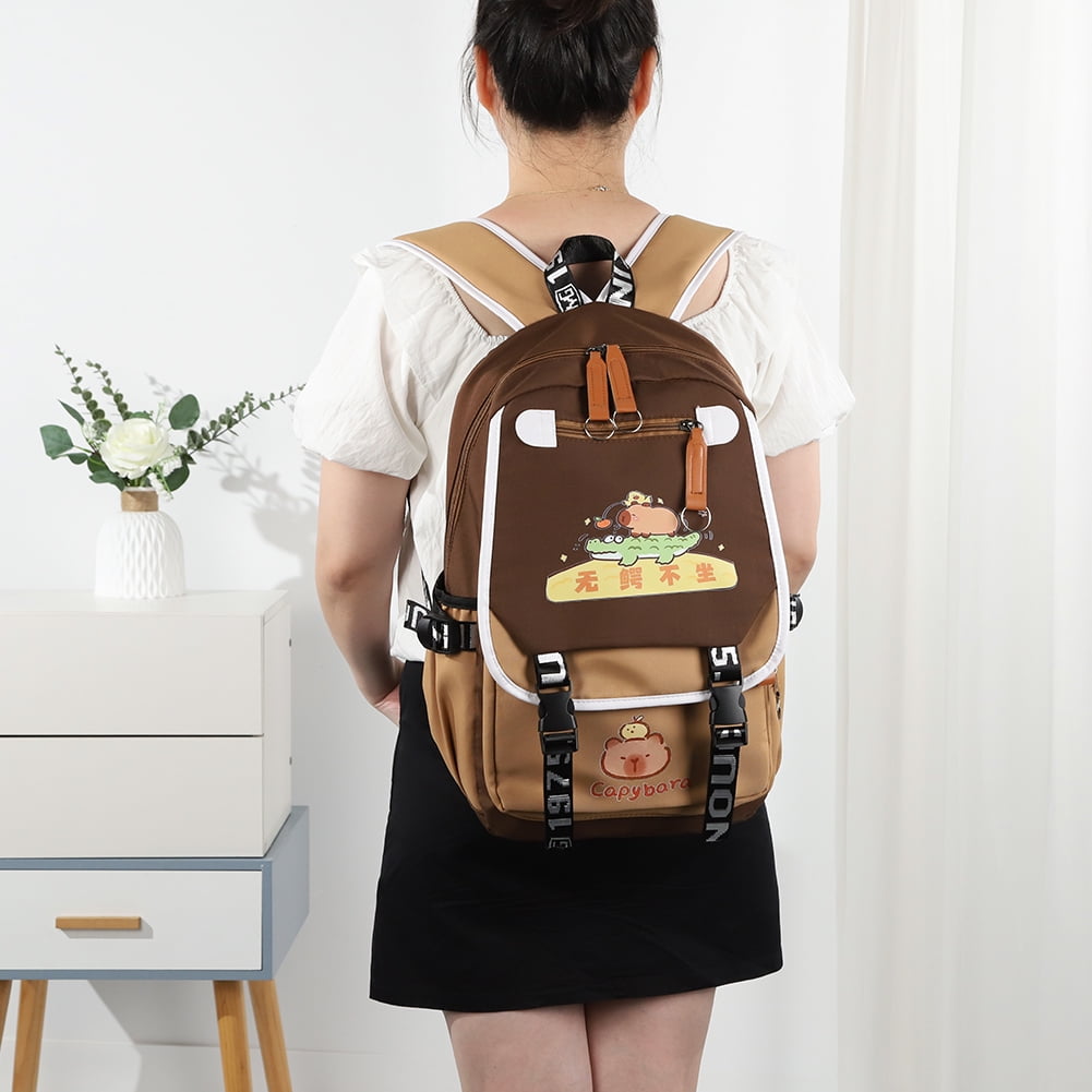 Capybara Backpack Adjustable Straps Travel Daypack with 1 Main ...