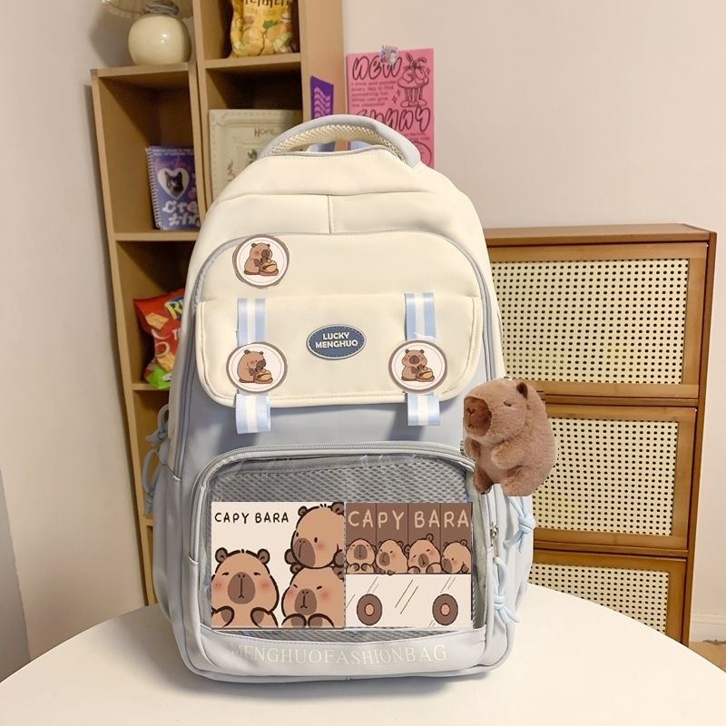 Capybara Backpack Cute Animal Waterproof Shoulder Bag Stylish Youth ...
