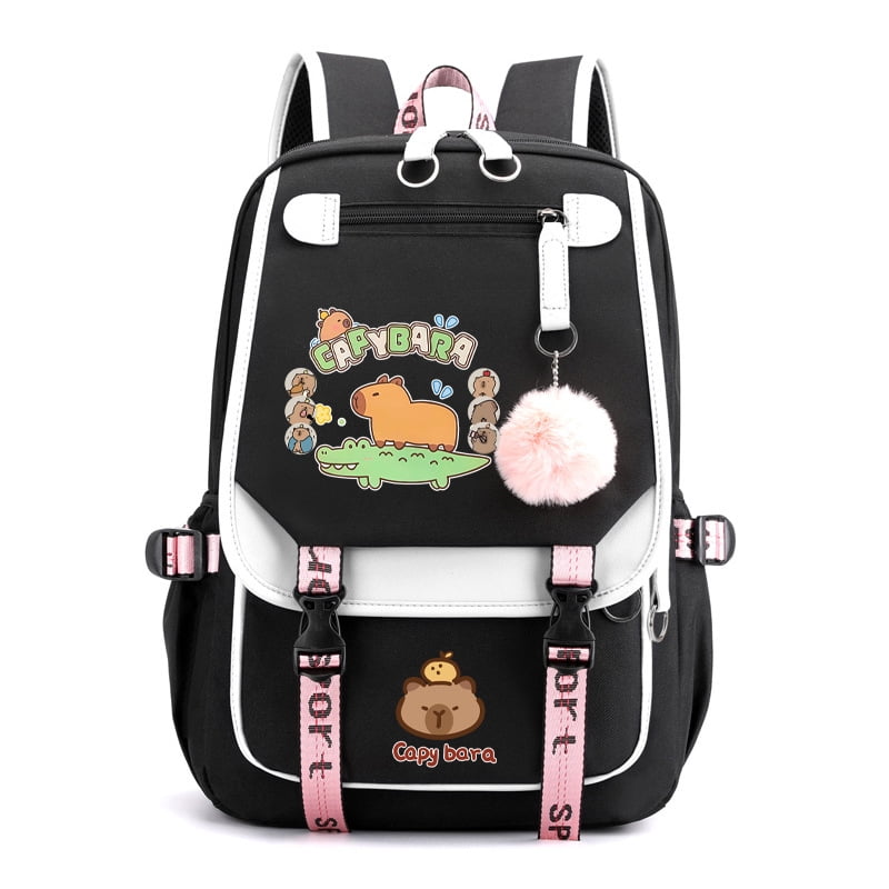 Capybara Backpack Large Capacity Waterproof Cartoon Backpacks Cute ...