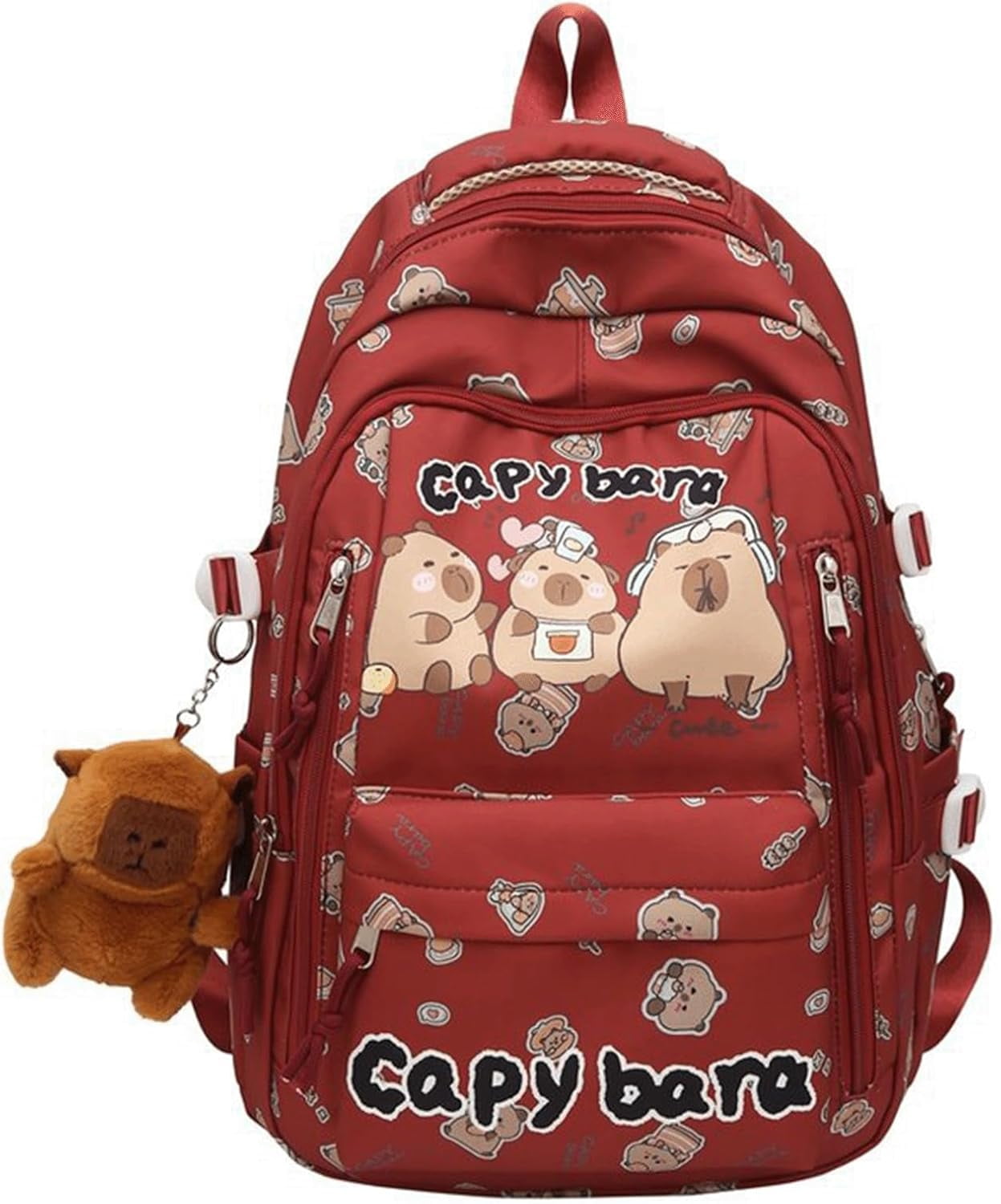 Capybara Backpack Nylon Funny Large Capibara Bag Kawaii Capivara Cute ...