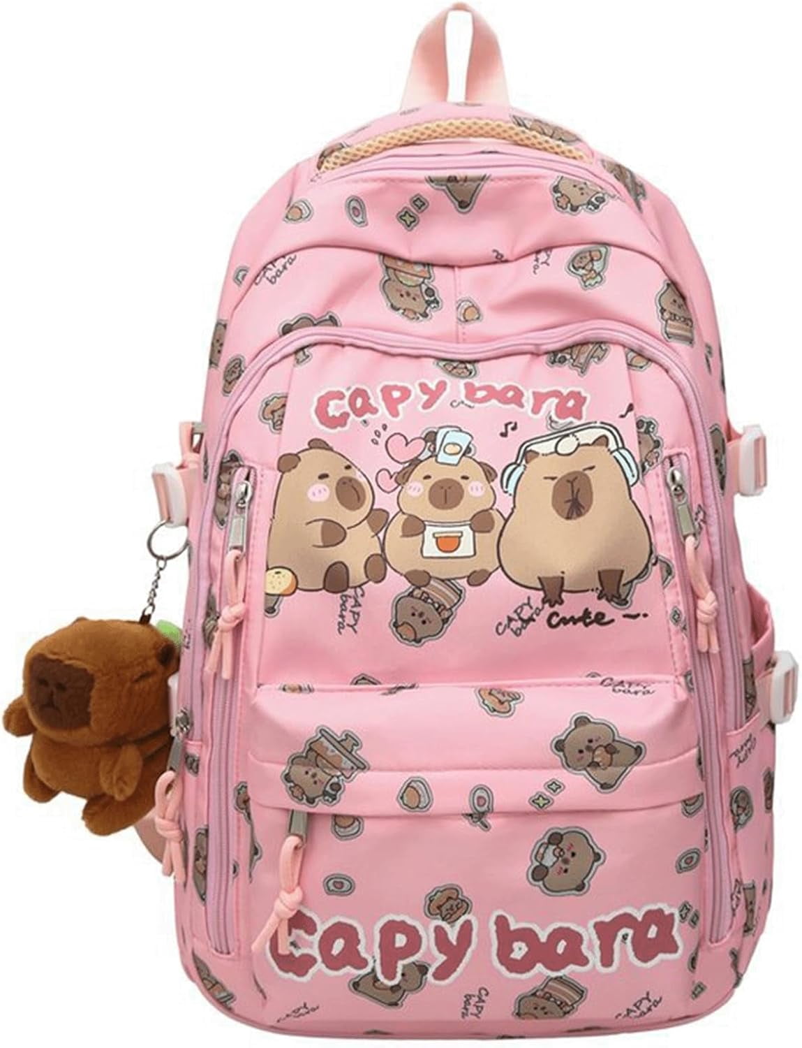 Capybara Backpack Nylon Funny Large Capibara Bag Kawaii Capivara Cute ...