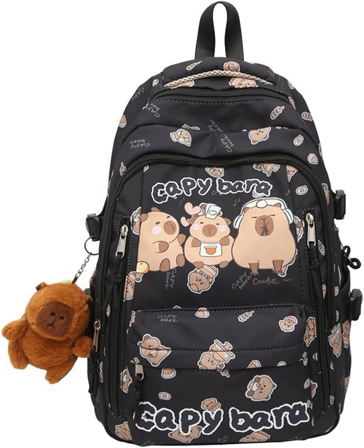 Capybara Backpack Nylon Funny Large Capibara Bag Kawaii Capivara Cute ...