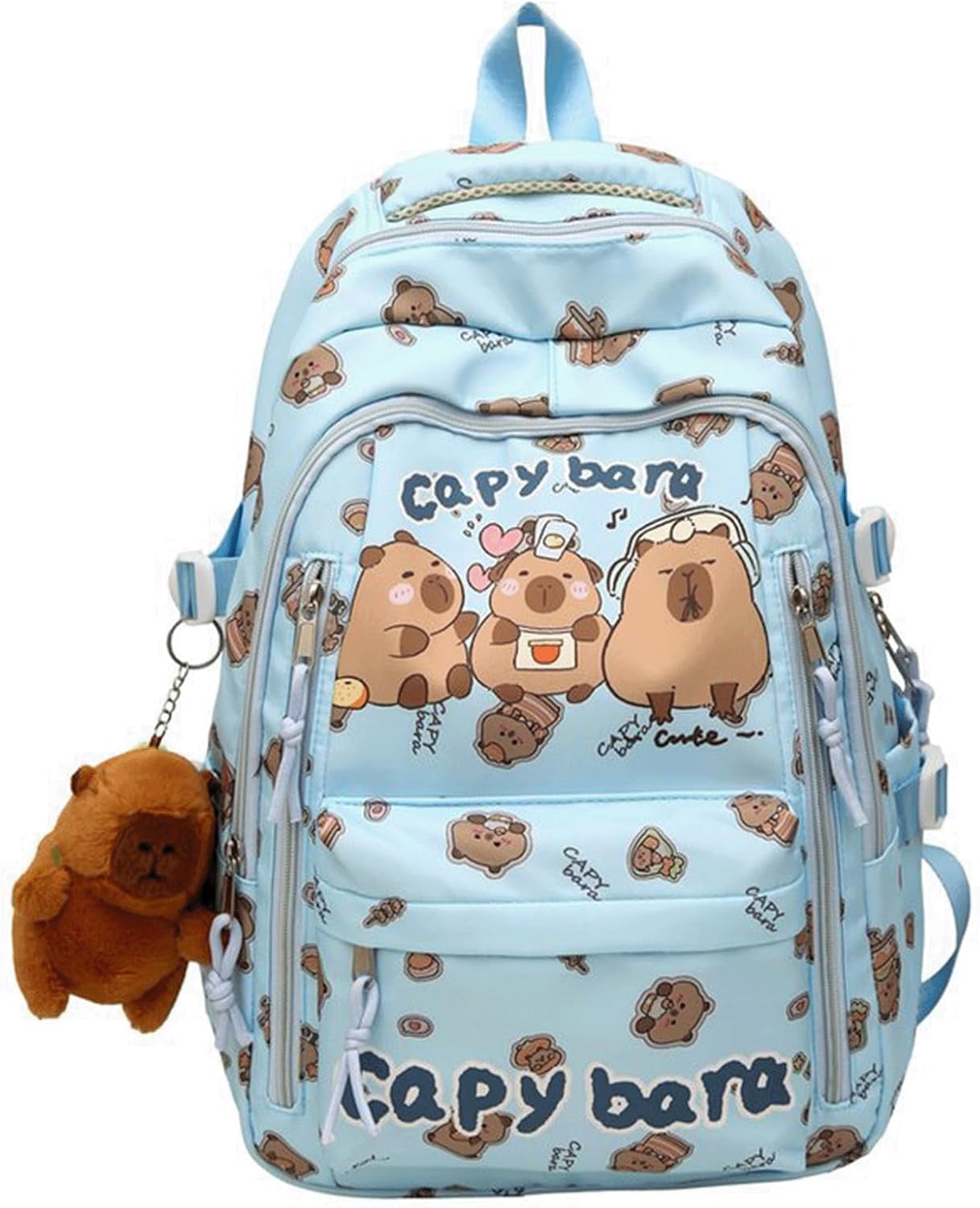 Capybara Backpack Nylon Funny Large Capibara Bag Kawaii Capivara Cute ...