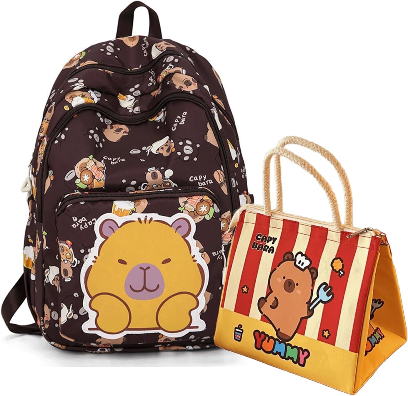 Capybara Backpack Nylon Smile Capibara Bag Kawaii Capivara Cute ...