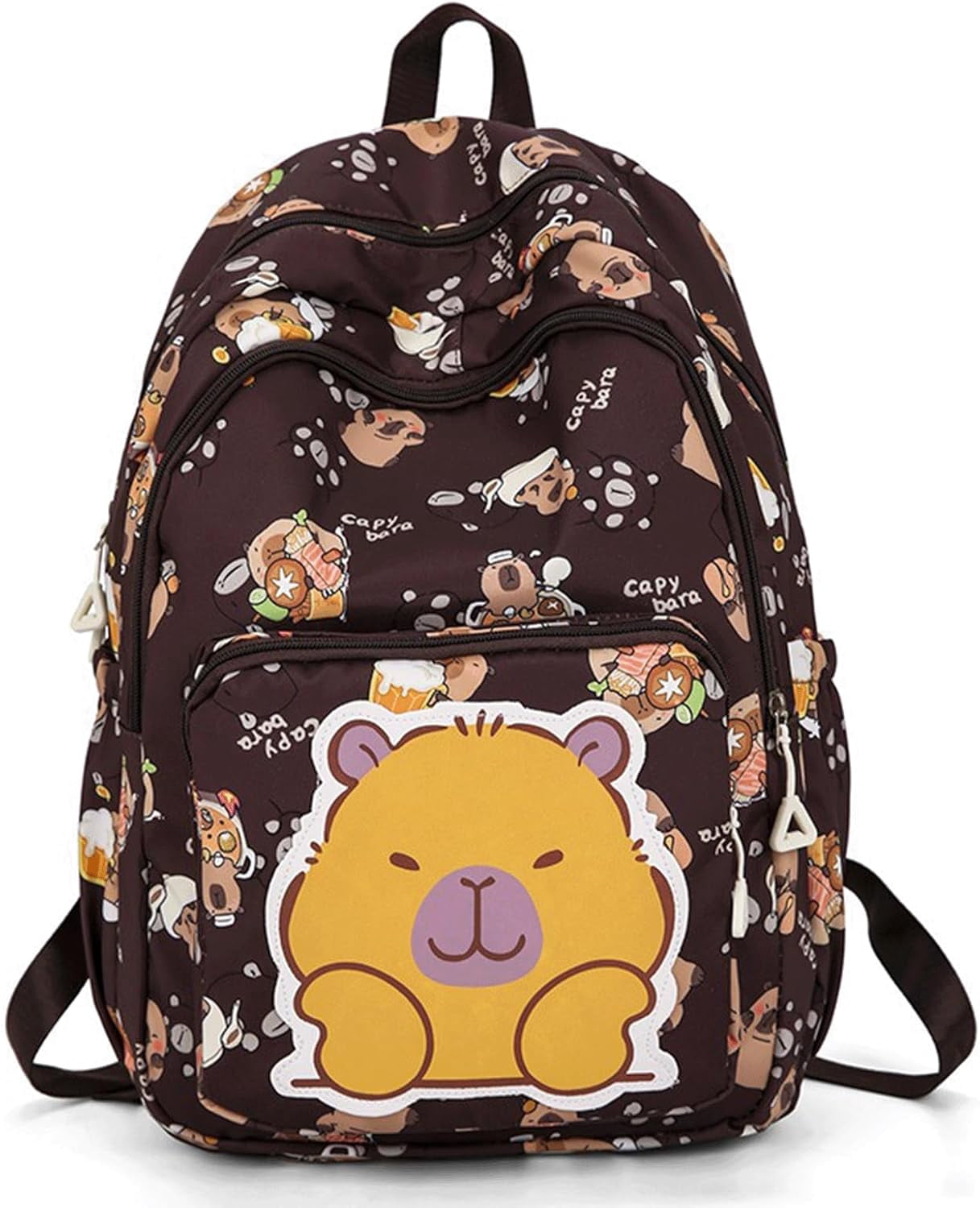 Capybara Backpack Nylon Smile Capibara Bag Backpack | 11.2 × 16.6 × 4.7 ...