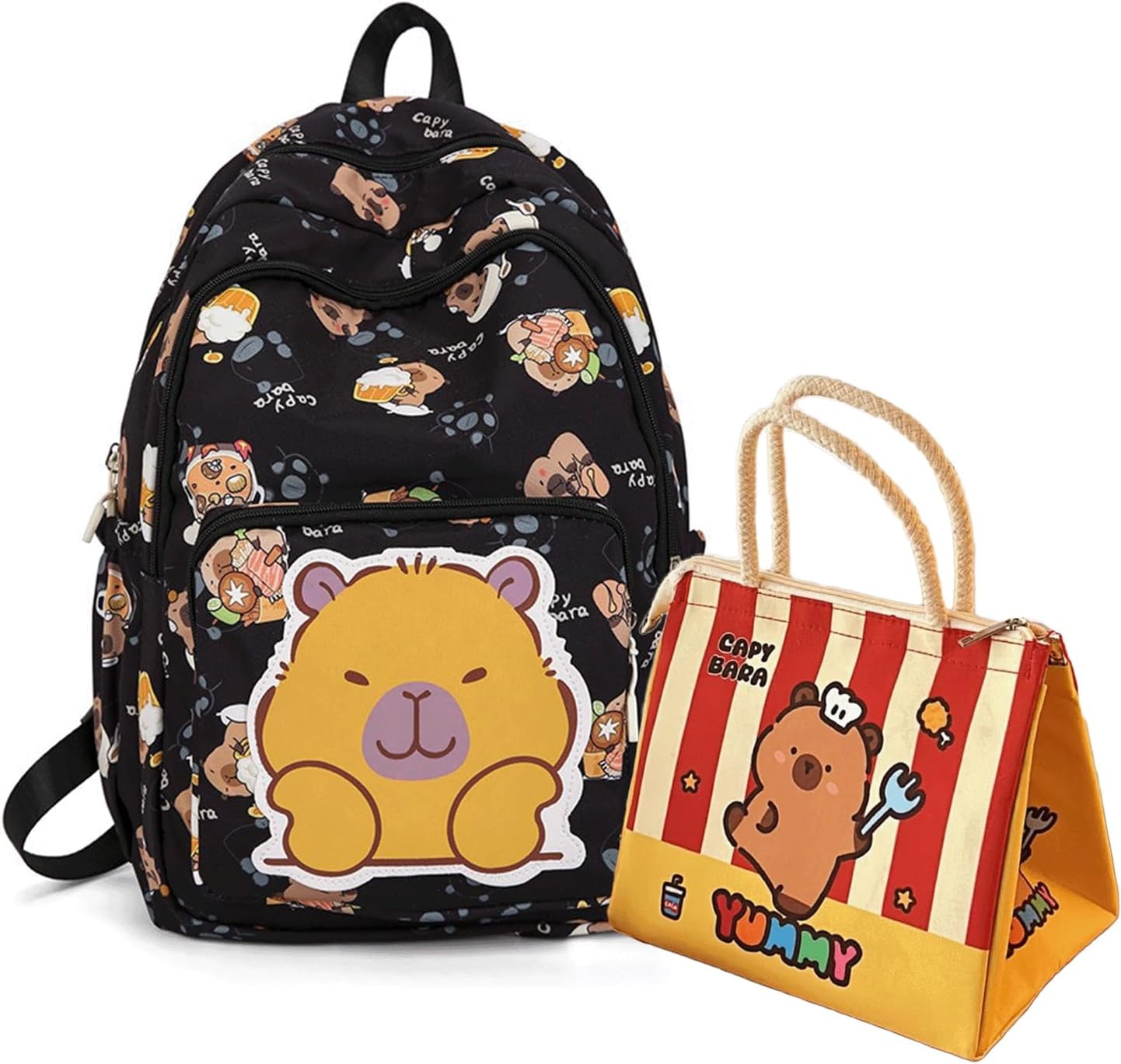 Capybara Backpack Nylon Smile Capibara Bag Kawaii Capivara Cute ...
