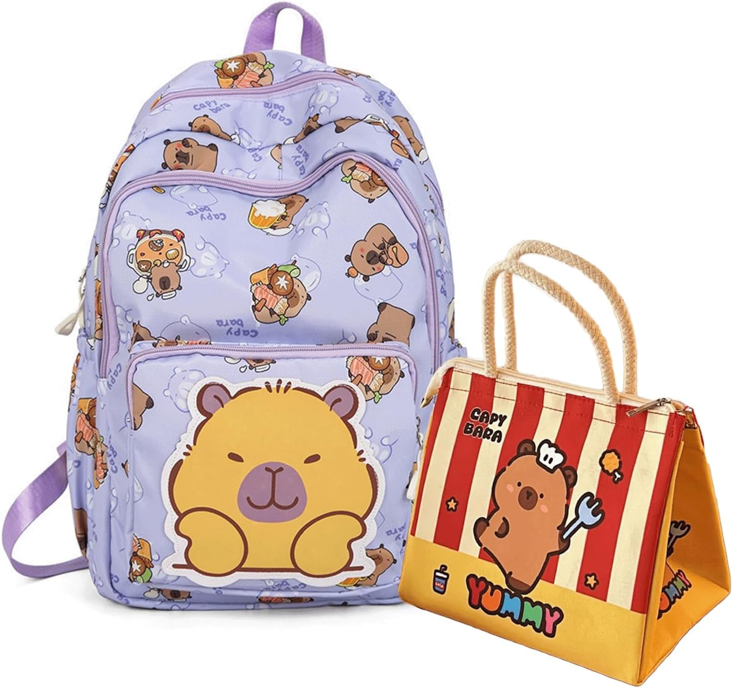 Capybara Backpack Nylon Smile Capibara Bag Kawaii Capivara Cute ...