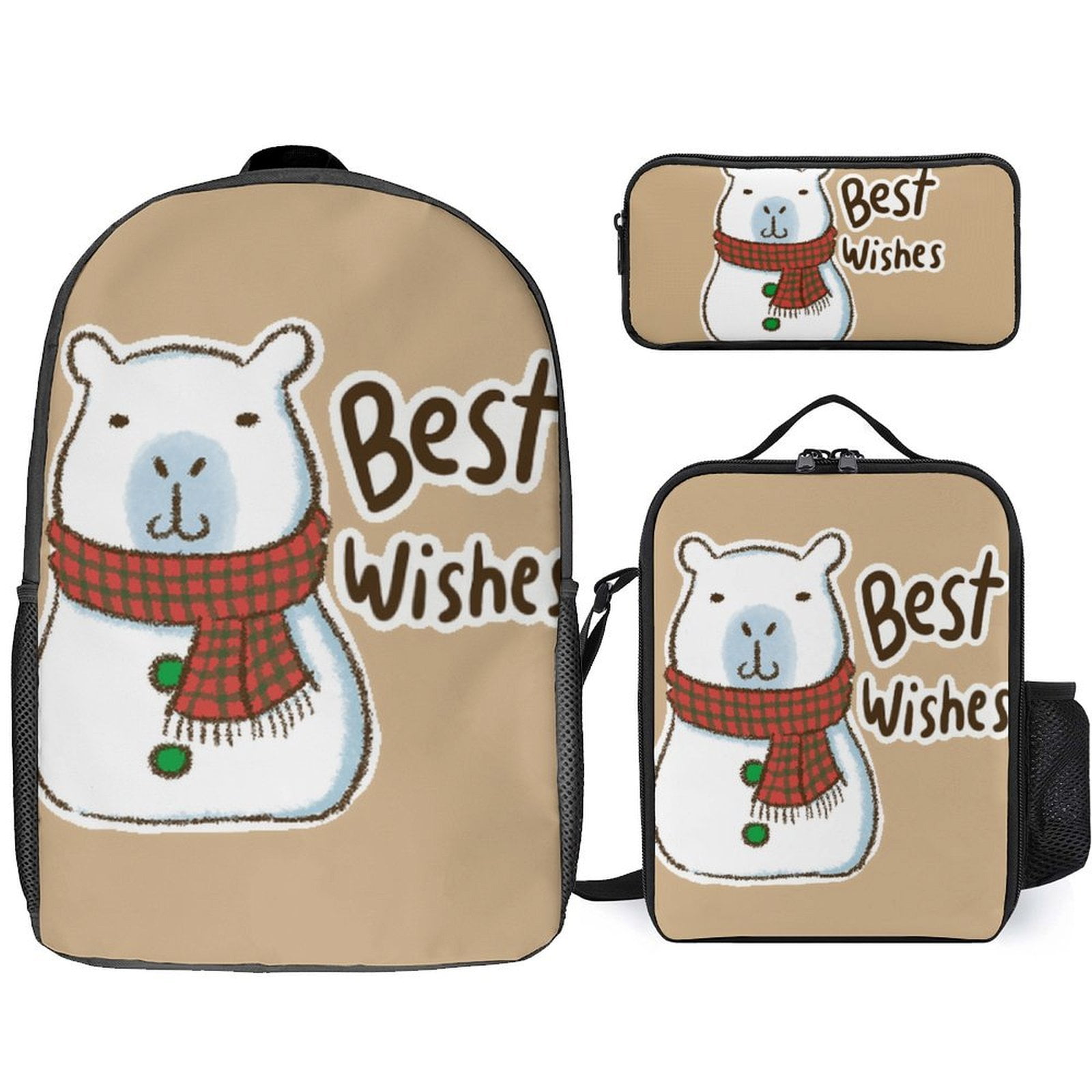 Capybara Backpack Set 17 inch Bags with Lunch Bag Pencilcase Capybara ...