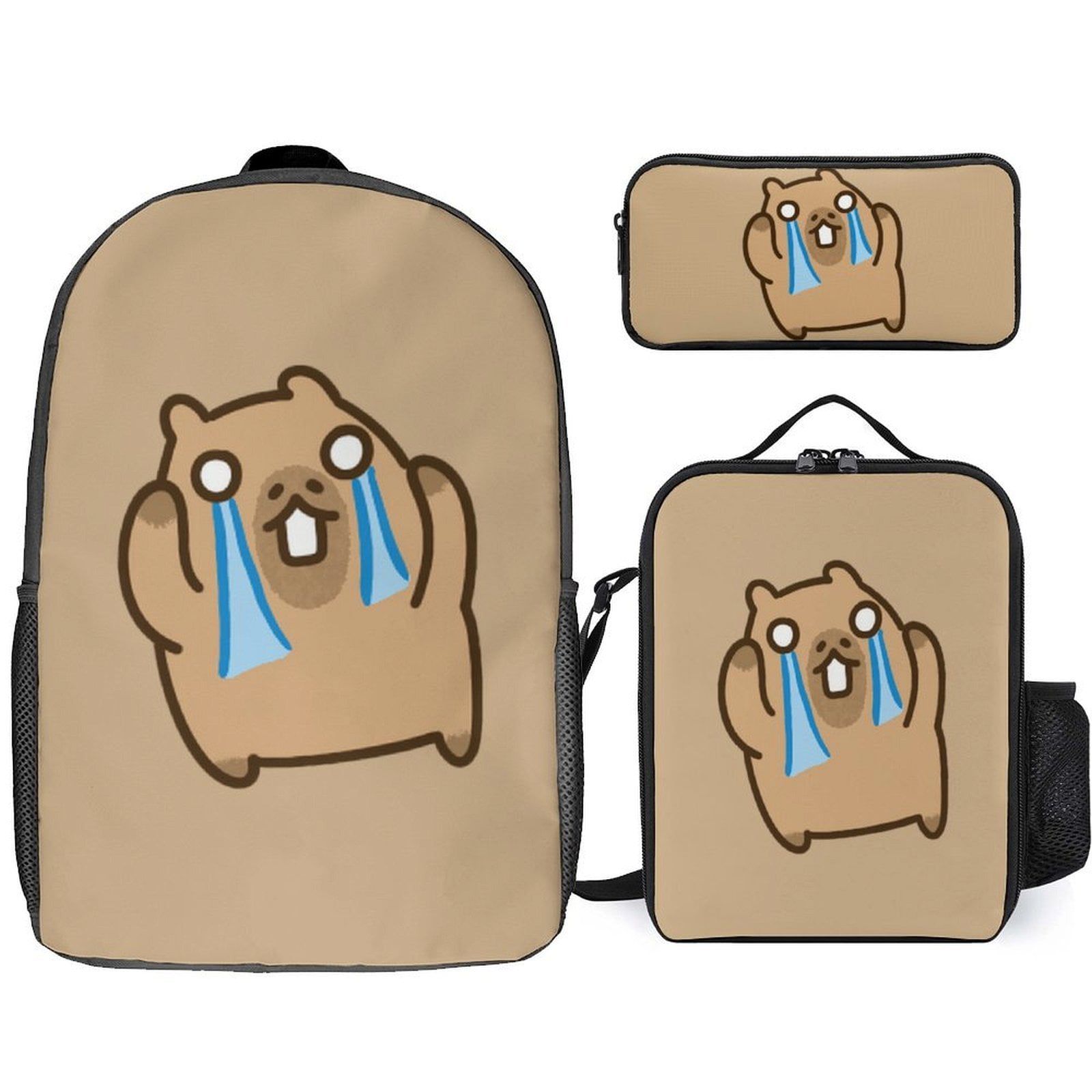 Capybara Backpack Set 17 inch Bags with Lunch Bag Pencilcase Capybara ...