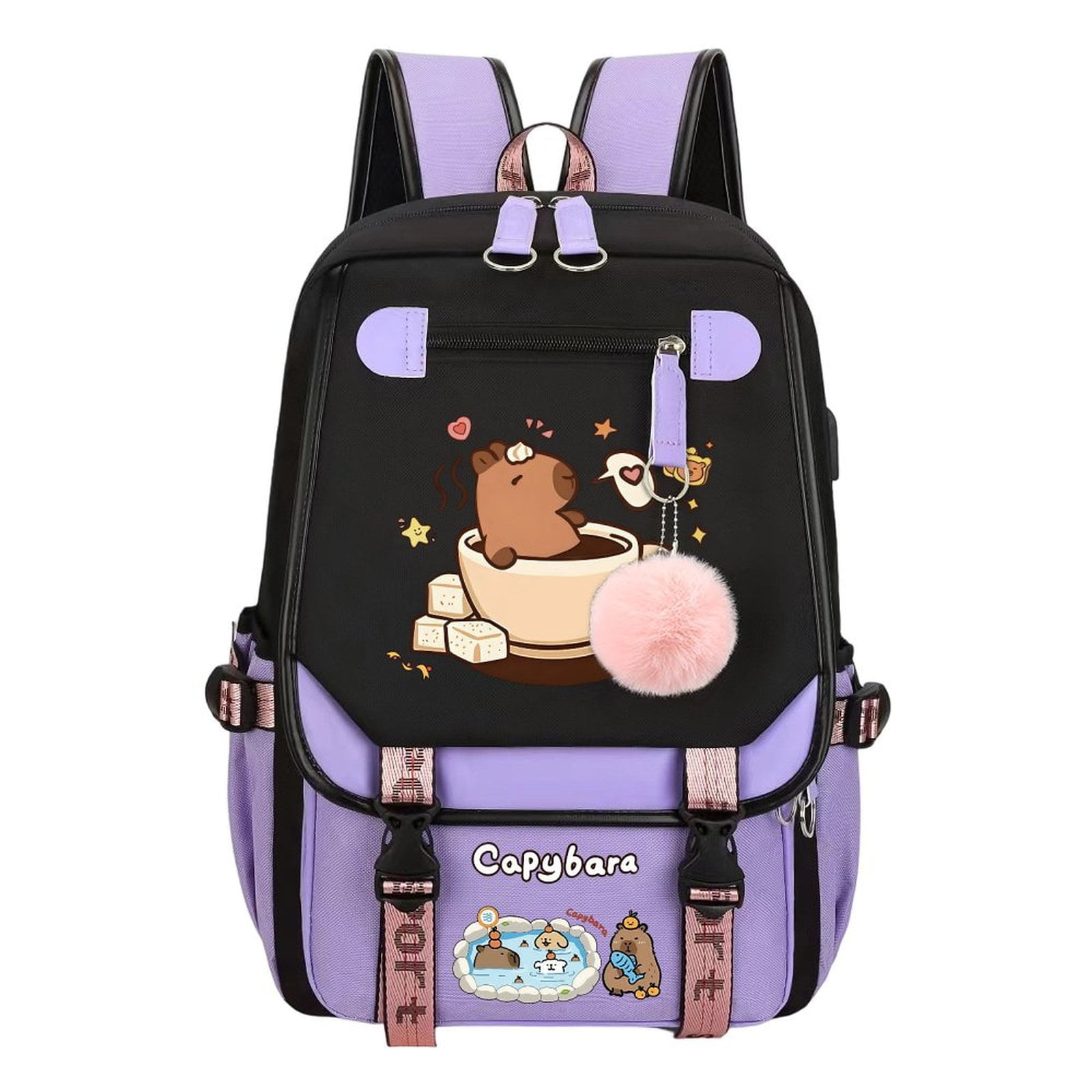 Capybara Backpacks Anime Laptop Travel Backpack Cute Cartoon Dayback ...