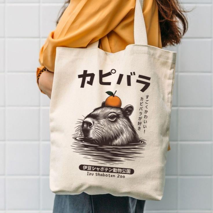 Capybara Bag, Capybara With Orange, Capybara Hot Spring, Capybara Onsen Bag, Capybara Lover Bag ...