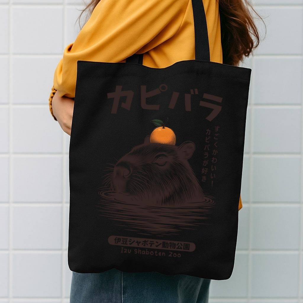 Capybara Bag, Capybara With Orange, Capybara Hot Spring, Capybara Onsen Bag, Capybara Lover Bag ...