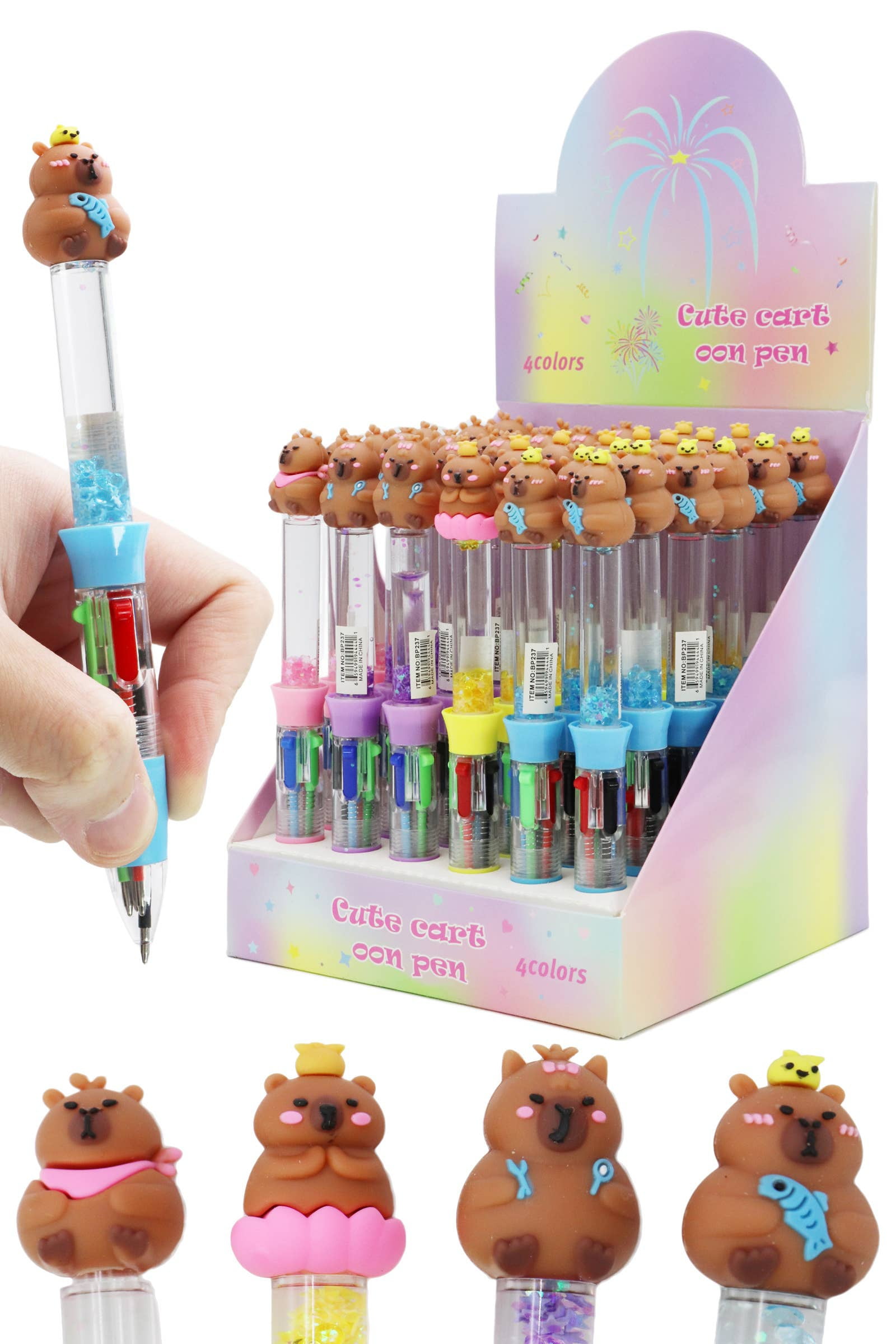 Capybara Bead Liquid Filled 4-Color Pen - 1 pcs - Walmart.com