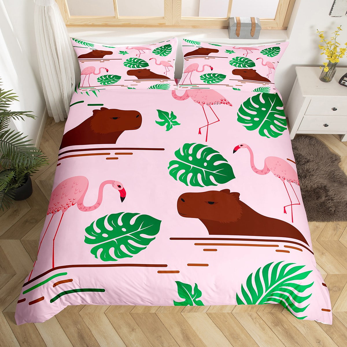 Capybara Bedding Set King Size for Boys Girls Cute Cartoon Rodent ...