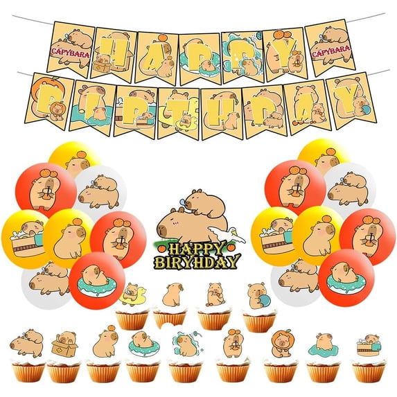 Capybara Birthday Party Supplies, Capybara Theme Party Decorations ...