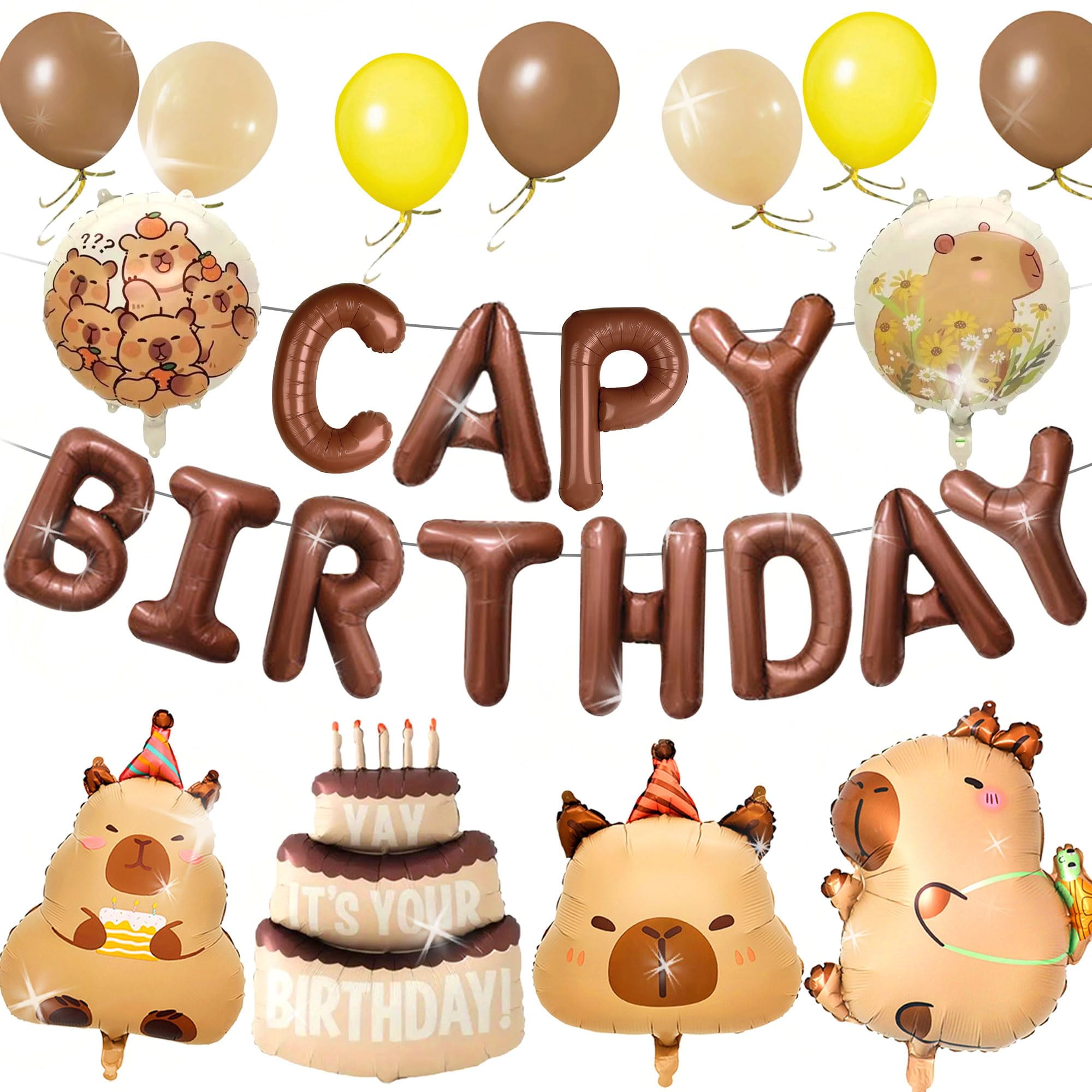 Capybara Birthday PartyTRDN Balloons Decorations Includes Capybara ...