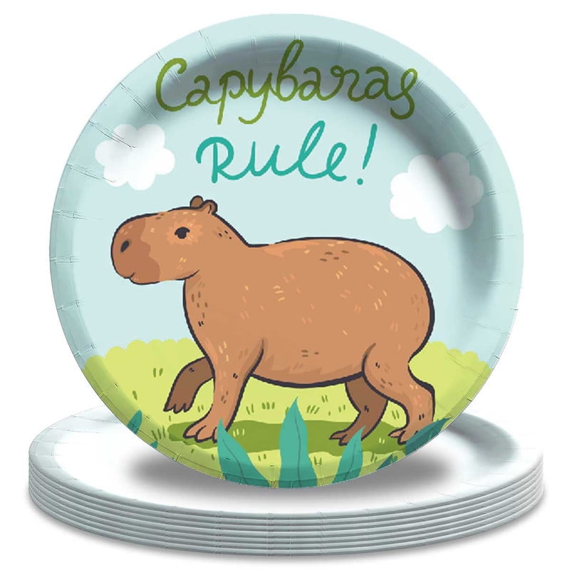 Capybara Paper Plates Birthday Decorations Party Supplies Tableware ...