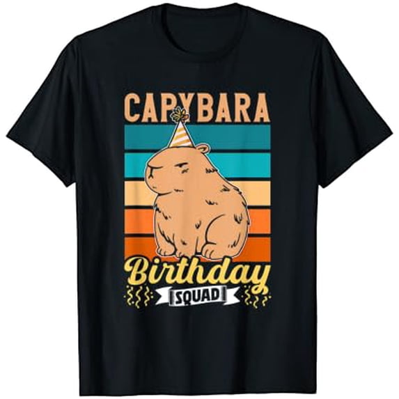 Capybara Birthday Squad Lover Capybaras Rodent Animal Unisex S-5XL T ...