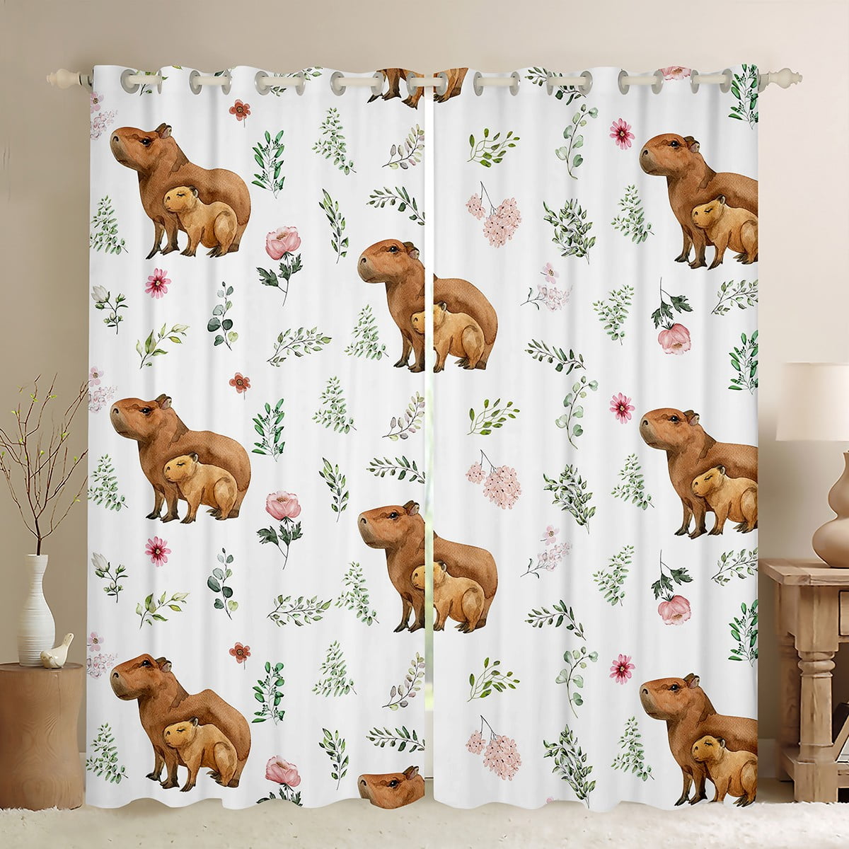 Capybara Blackout Curtains Gifts For Capybara Lovers Curtains Funny ...