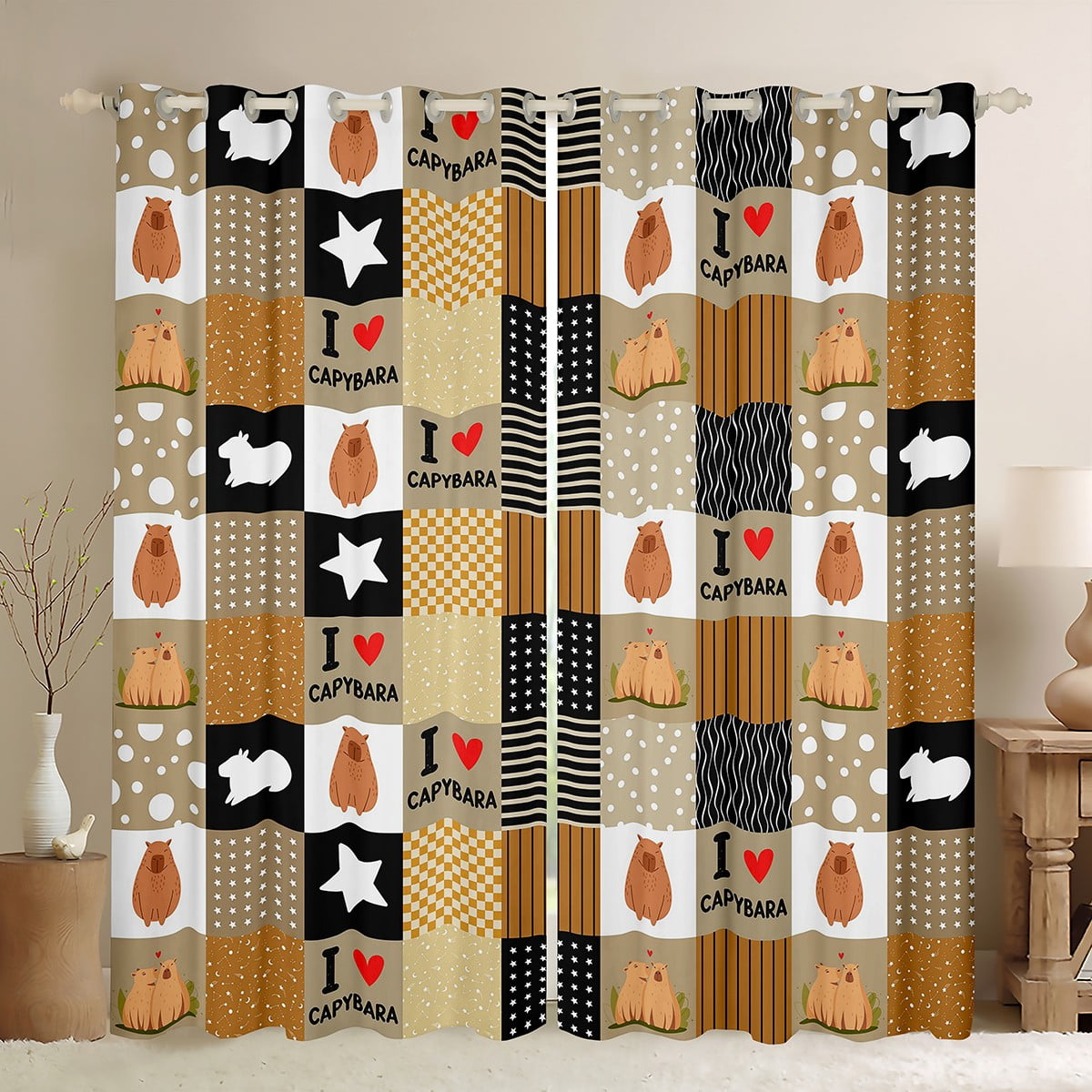 Capybara Blackout Curtains Gifts for Capybara Lovers, Cute Funny ...