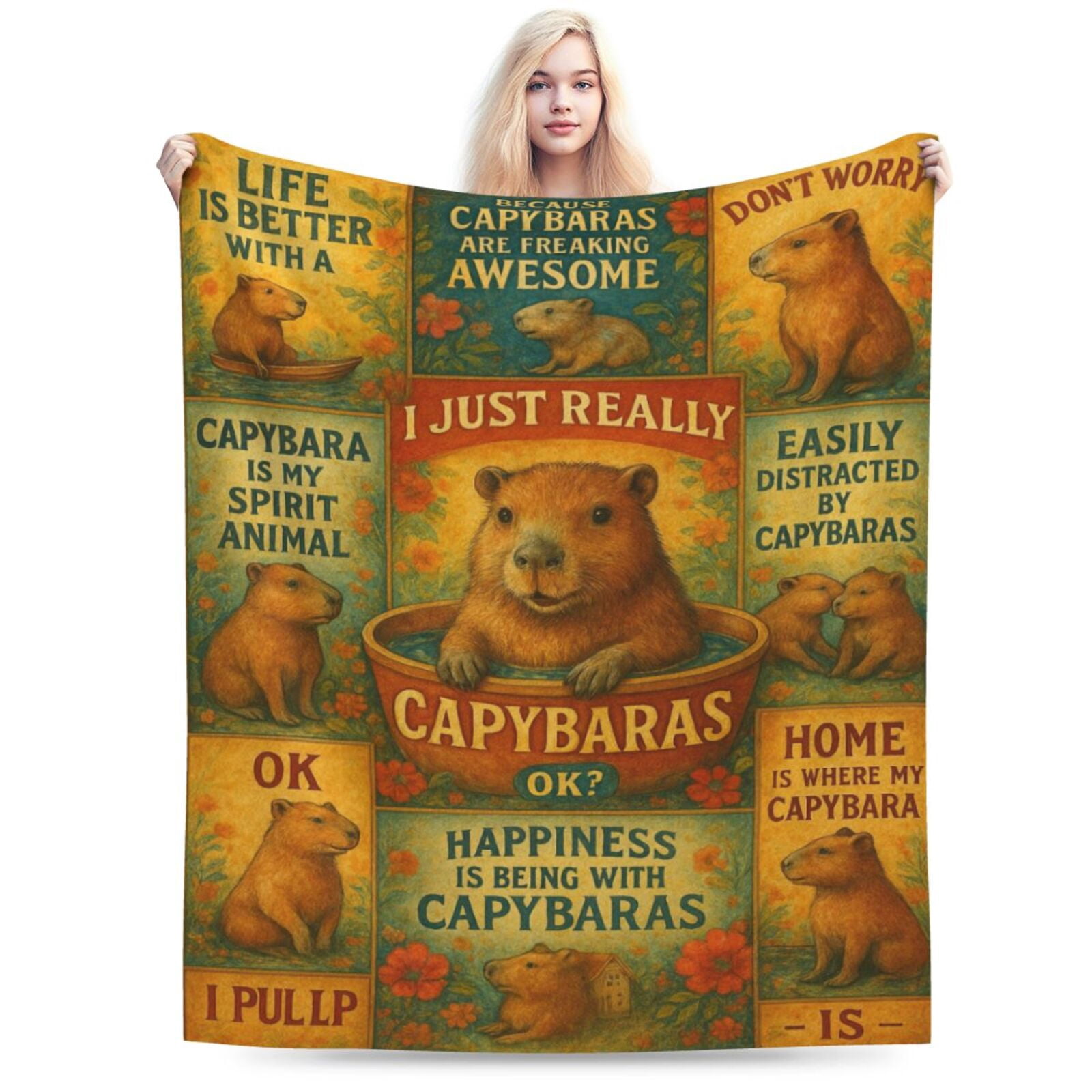 Capybara Blanket for Girls Boys, Throw Blanket for Capybara Lovers ...
