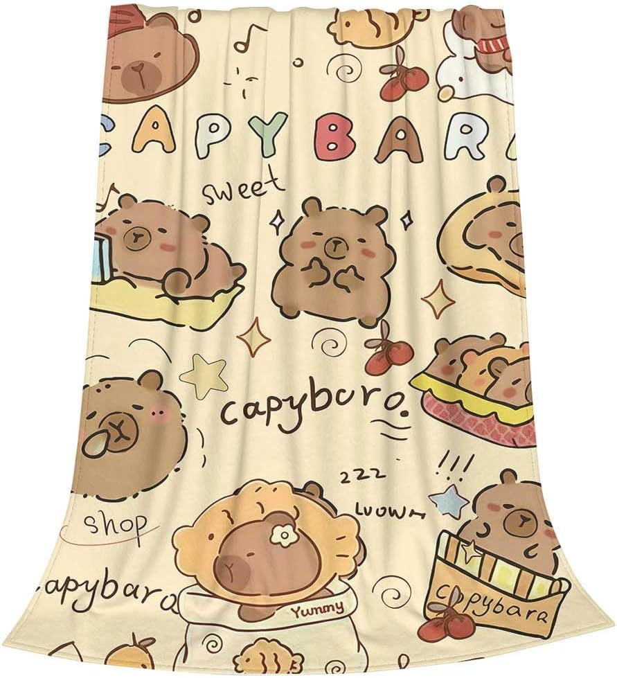 Capybara Blankets Flannel Plush Capybara Throw Blanket for Couch Nap ...
