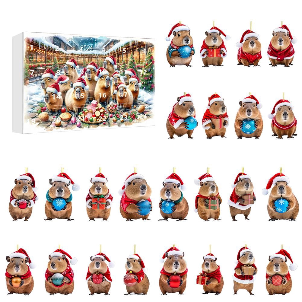 Capybara Blind Box C 2d Flat Acrylic Capybara Pendant Christmas Advent ...