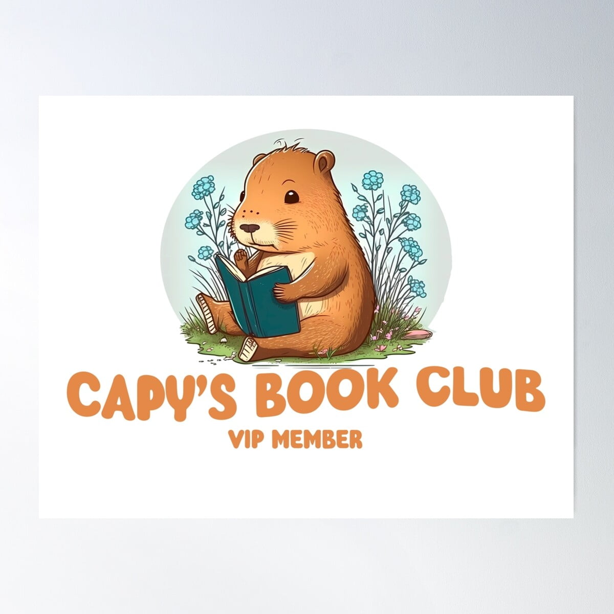 Capybara Book Club Book Worm Poster Wall Art, Modern Wall Decor For ...