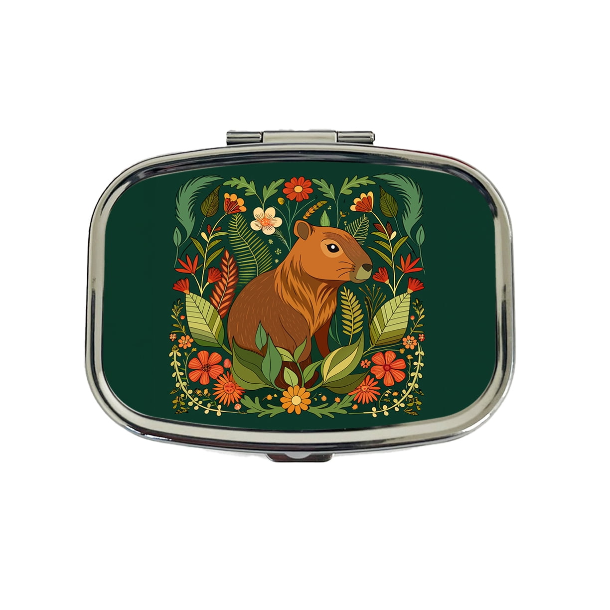 Capybara Botanical Art Nouveau Small Travel Handbag Pill Box Case ...