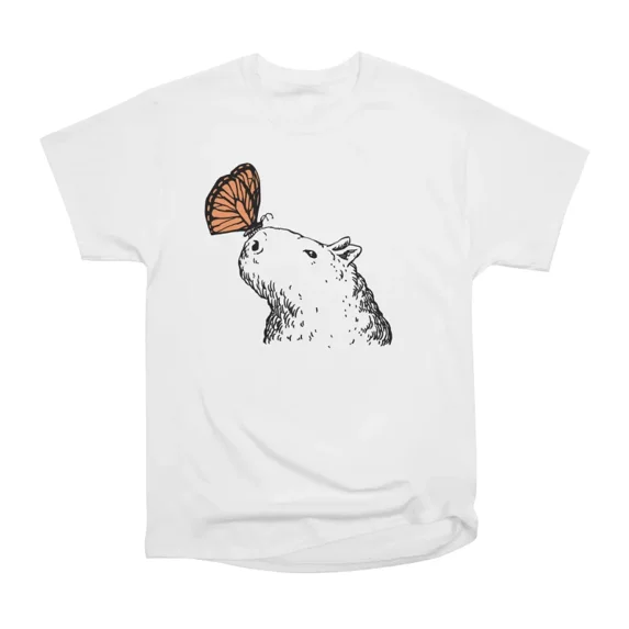 Capybara Butterfly T-Shirt Tee Gift For Him Merch For Her Apparel For ...