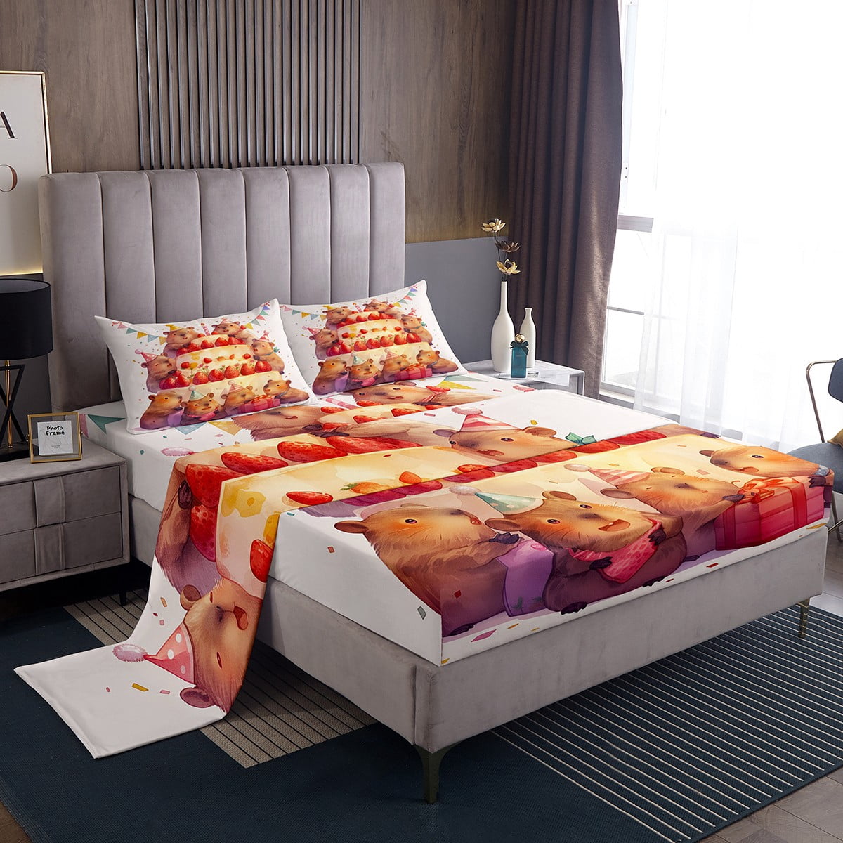 Capybara Cake Queen Sheet Set Capabara Lovers Sheets Sweet Cake Food ...