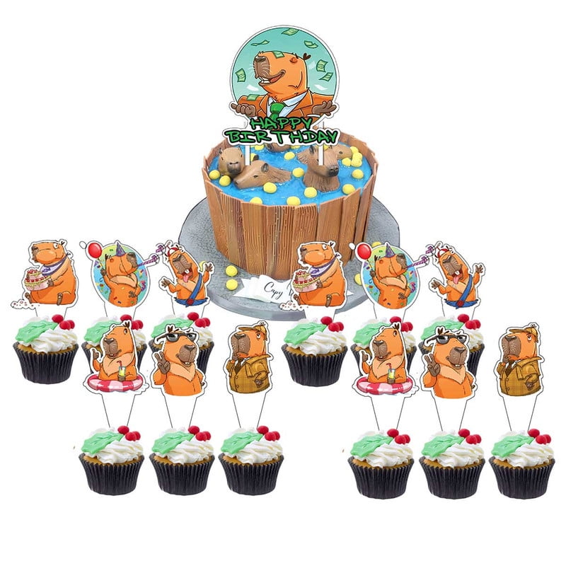 Capybara Cake Topper CupcakeS Set Birthday Party Supplies Decoration ...