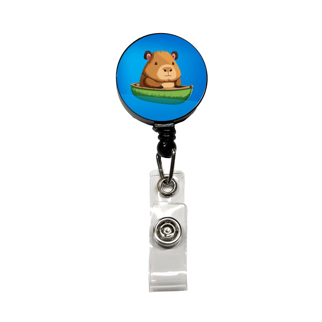 Capybara Canoeing Canoe Funny Retractable Reel ID Badge Key Card Name ...