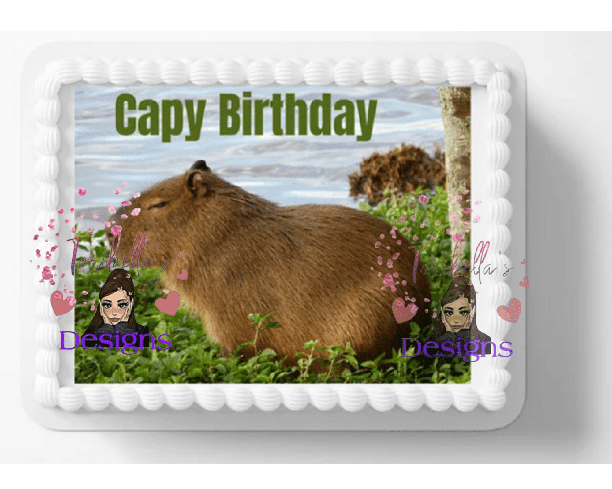 Capybara Capy Birthday Edible Image Cake Topper, by ToriBellas Designs ...