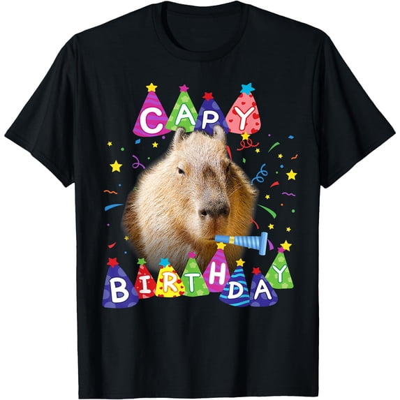 Capybara Capy Birthday Happy Birthday Capybaras Funny Unisex S-5XL T ...