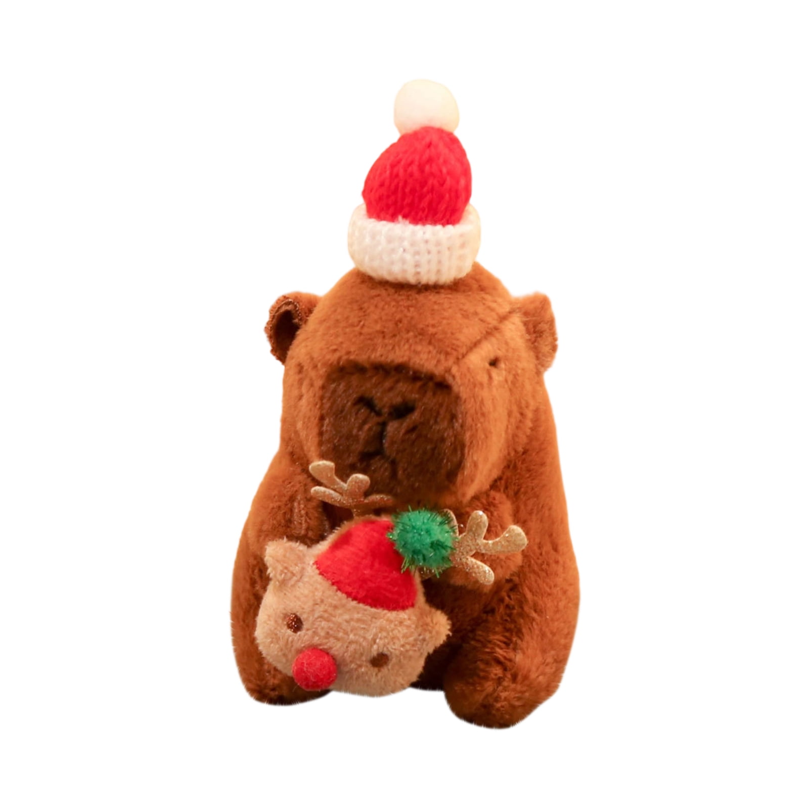 Capybara Charistmas Santa Hat Plush Toy, 4.72Inch Cute Soft Mini ...