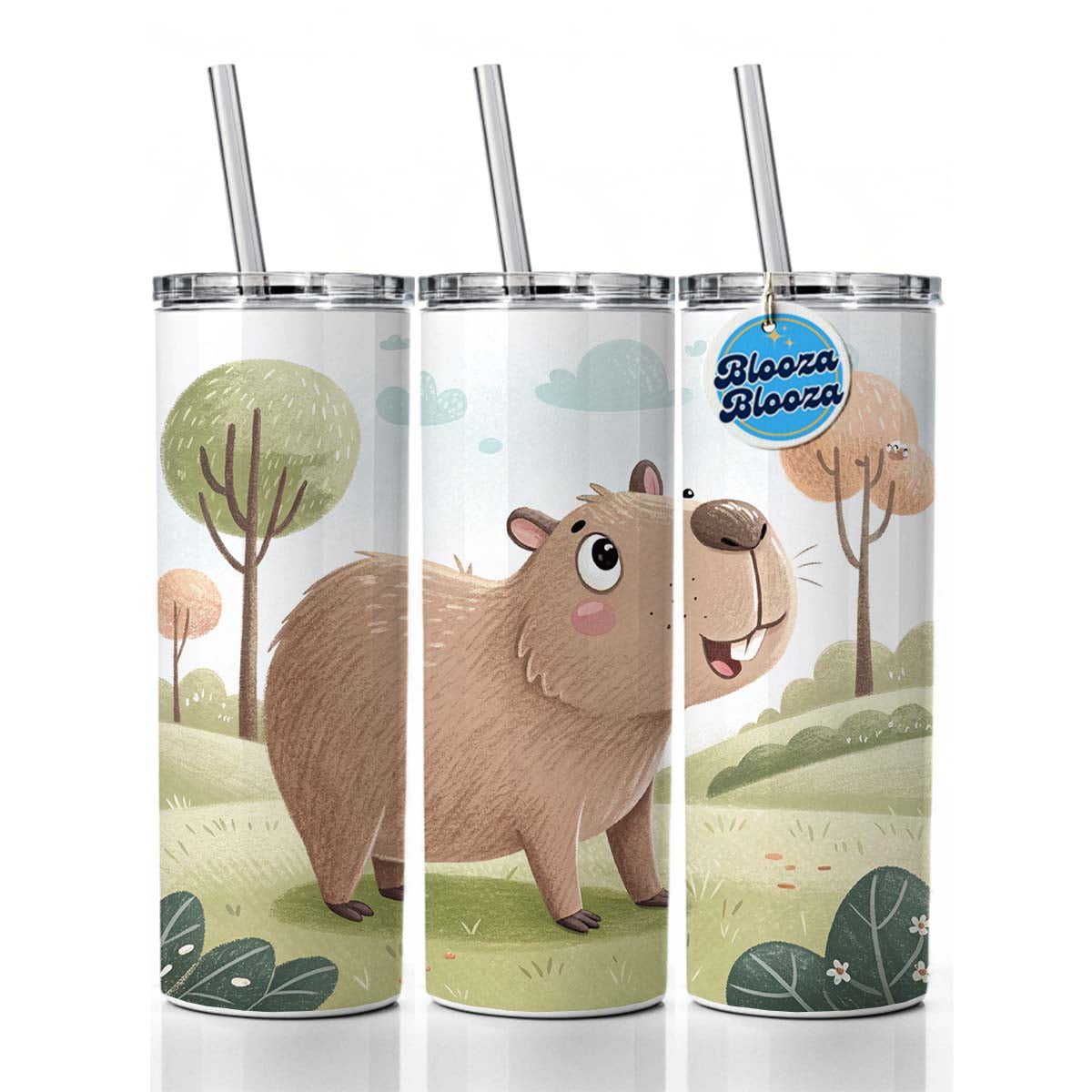 Capybara Children's Illustration Style 20oz Insulated Water Bottle ...