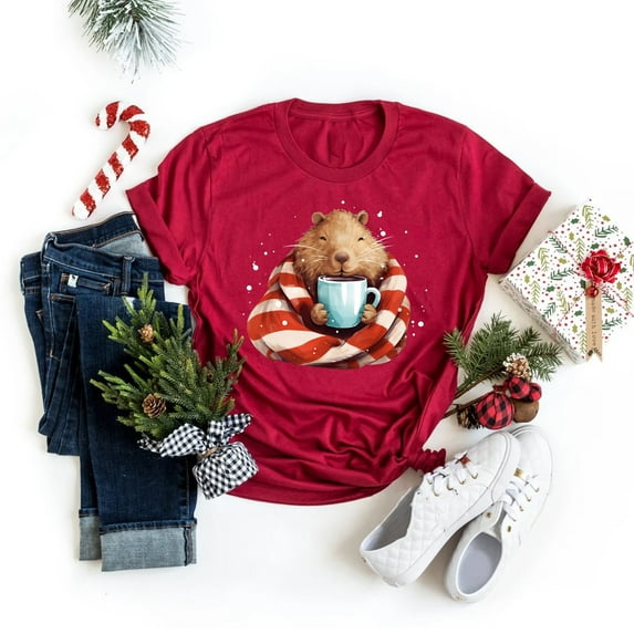 Capybara Christmas Shirt, Capybara in A Blanket Shirt, Cute Capybara ...