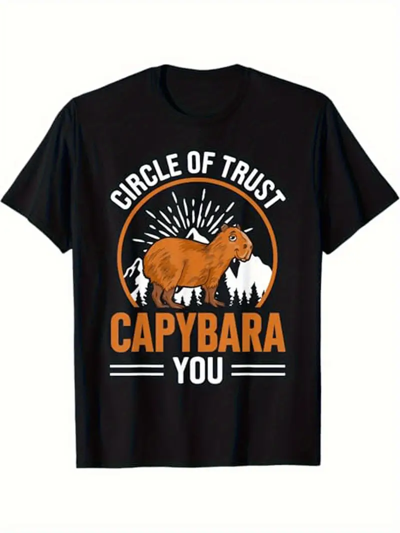 Capybara Circle of Trust" Men's T-Shirt - Soft Cotton, Casual Crew Neck ...