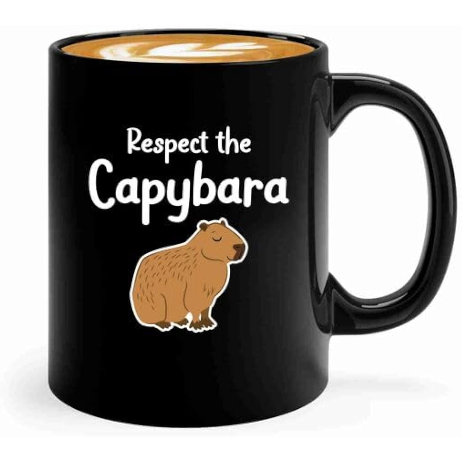 Capybara Coffee Mug 11oz Black -Respect the Capybara - Capybara Gifts ...